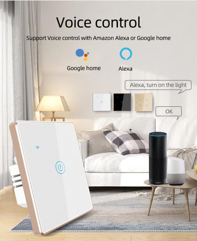 ABS 2 Gang Smart Light On Off RF433 3 Gang Wifi Switch White