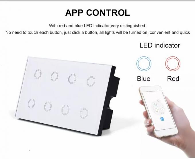 1000W WiFi RF Smart Switch 8 Gang