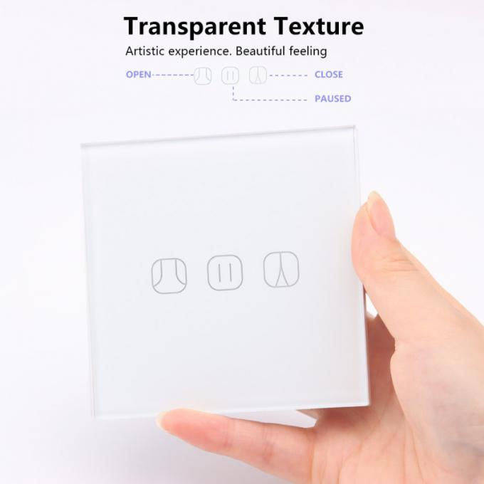 Tempered Glass 4mm Wifi Smart Curtain Switch 2.4GHz Roller Shutter ...