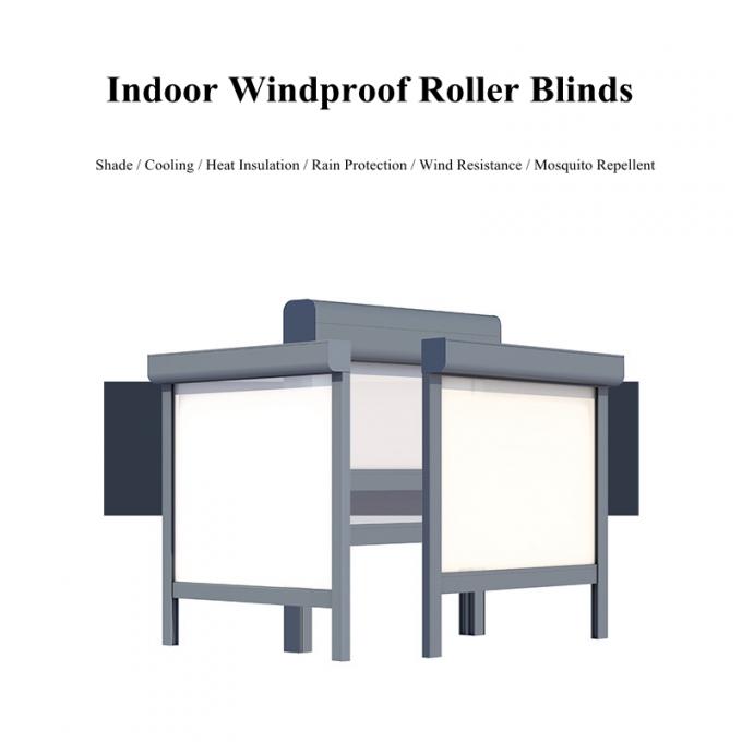 Retractable Windproof Ultra Smart Blinds Outdoor Blackout Motorized Zipper Roller Blinds