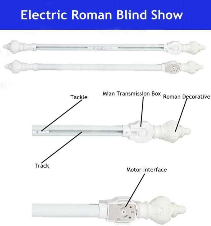 Custom Motor Window Electric Motorized Roman Shades Blind Track Curtain
